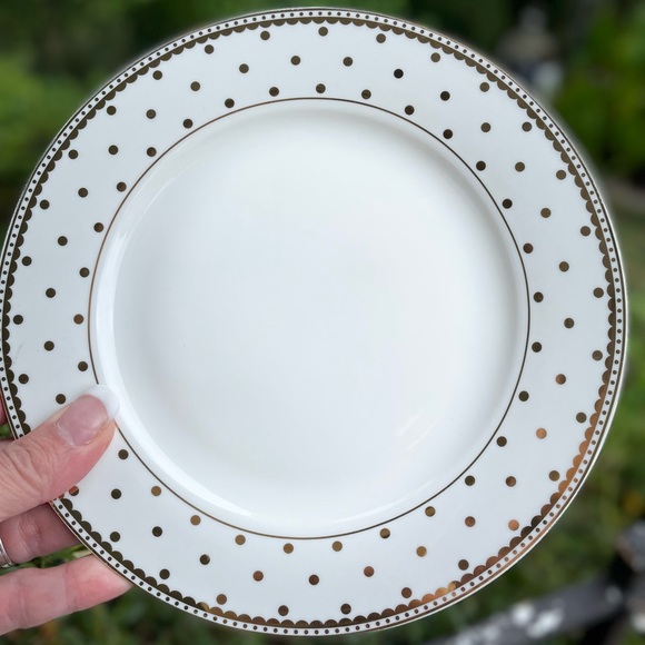 Grace Teaware | Dining | Grace Teaware New Dots White And Gold Salad ...